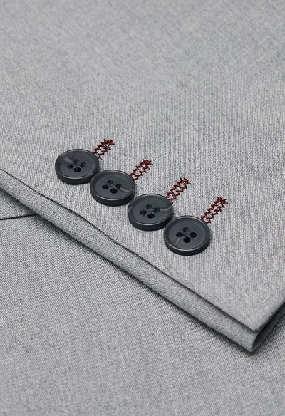 3 Piece Silver Single Breasted Casual Men's Suit Business Slim Fit Gro