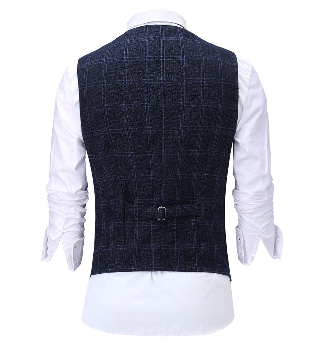 Formal Plaid Notch Lapel Waistcoat Slim Fit Suit Vest | Aesido