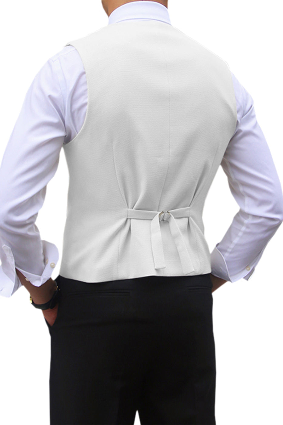 Leisure Double Breasted Peak Lapel Men Waistcoat | Aesido