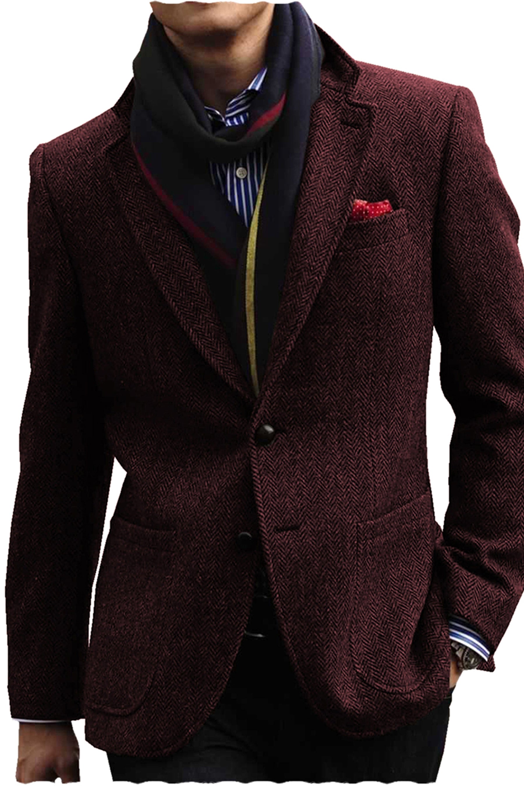 Men Notch Lapel Blazer | Aesido